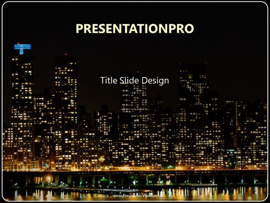 City Night Lights USA PowerPoint template - PresentationPro