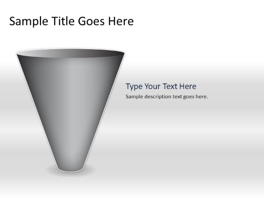 Cone Down A 1gray PowerPoint template background in Diagrams - Funnels ...